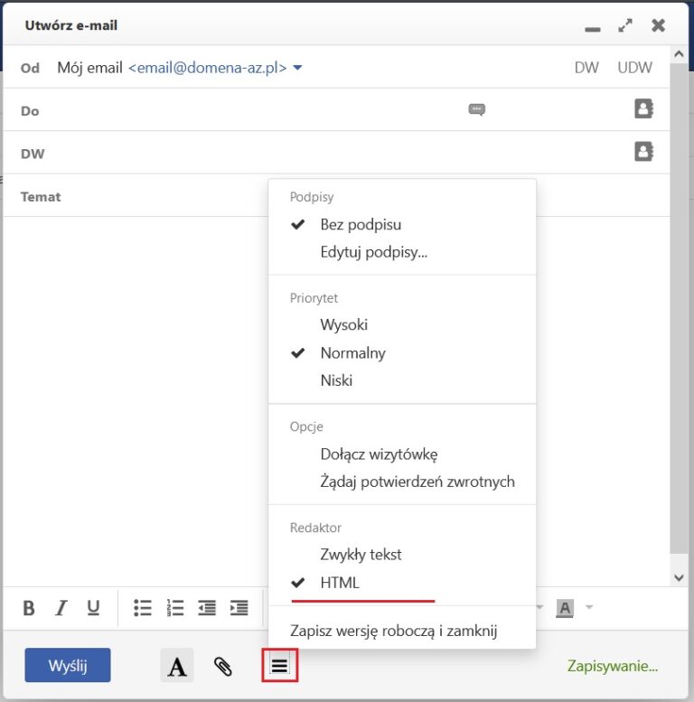 Jak napisać i wysłać nową wiadomość e-mail? - Pomoc AZ.pl